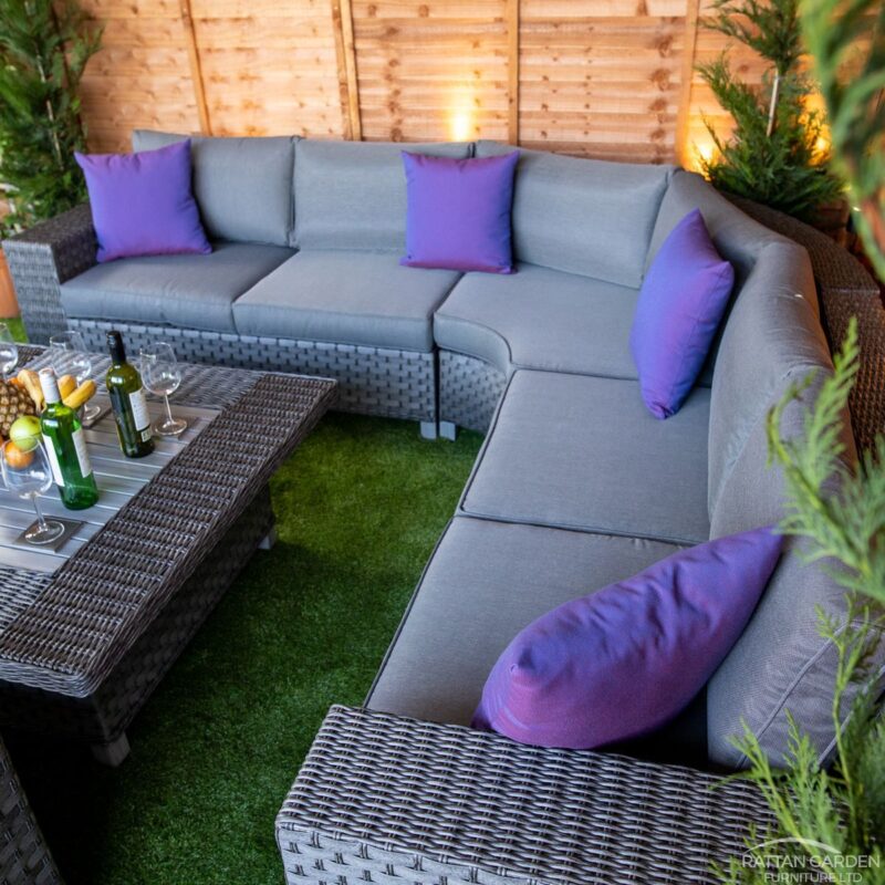 Serena Winchester Square Rising Table Rattan Corner Set – Cassa Garden